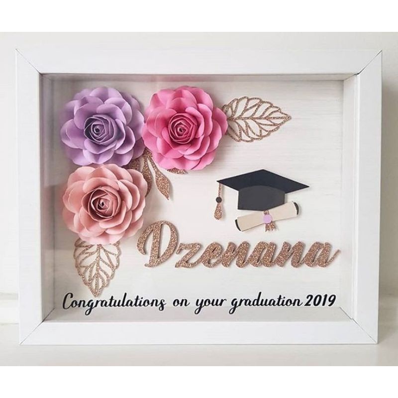 Jual Paper Flower Shadow Box (Graduation Gift) | Shopee Indonesia