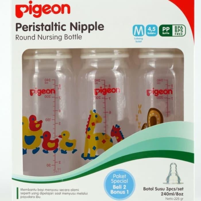 Jual BOTOL SUSU ANAK PIGEON PERISTALTIK 240 ML NIPPLE M | Shopee Indonesia