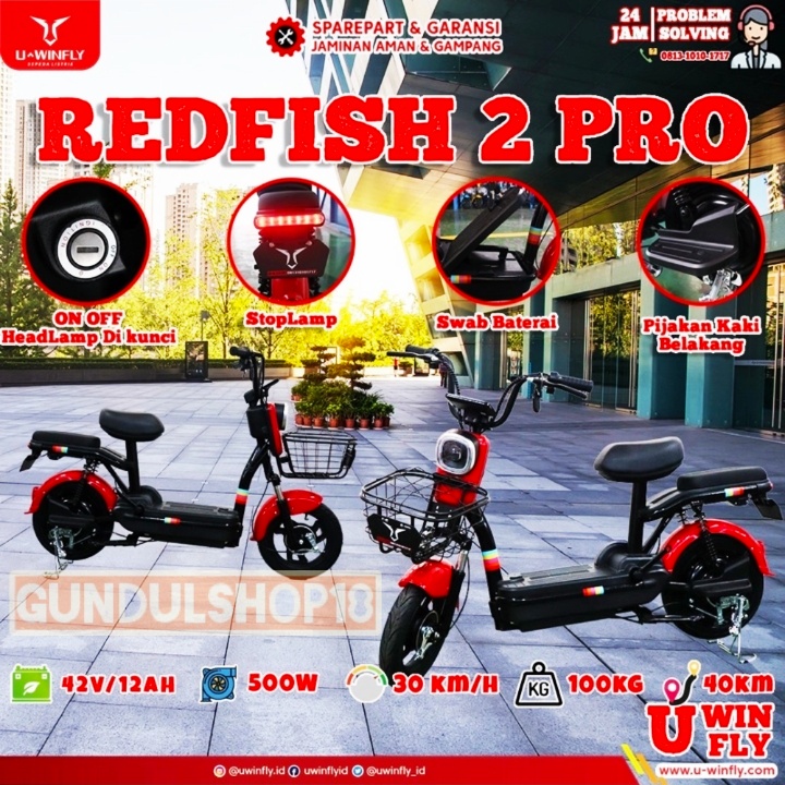 Jual Sepeda Listrik U winfly, RED FISH 2 PRO, Uwinfly, U-winfly ...