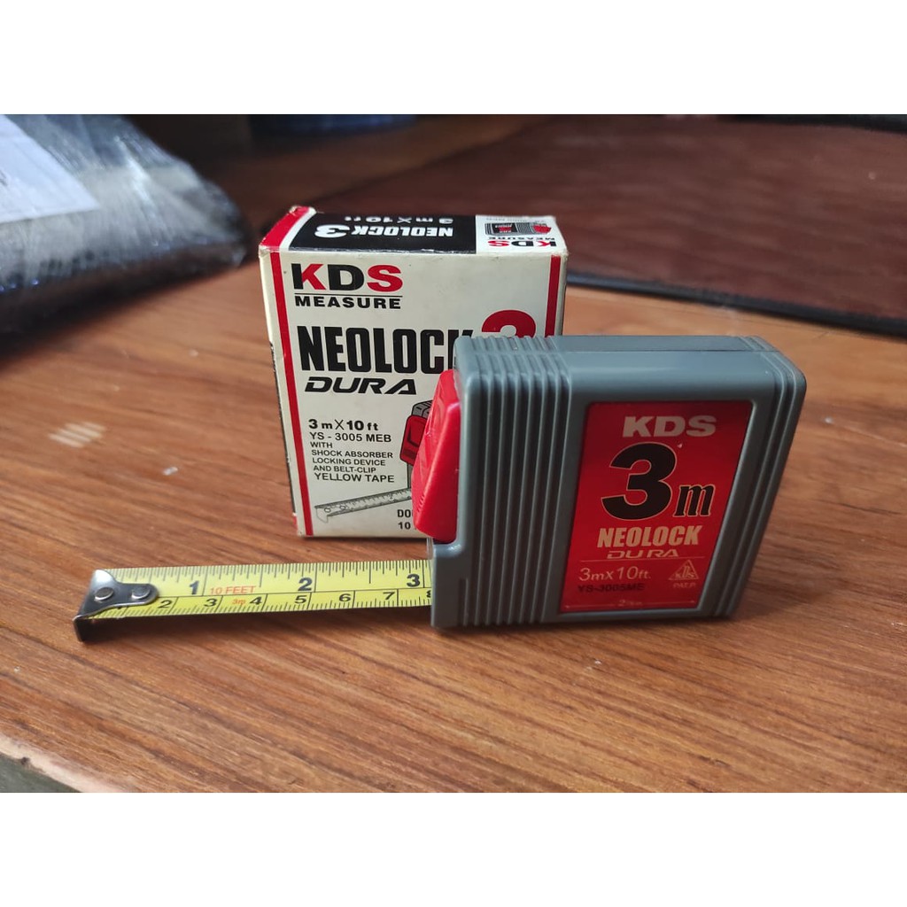 Jual METERAN ROL 3 METER 10 FT MERK KDS NEOLOCK ALAT UKUR METERAN KDS ...