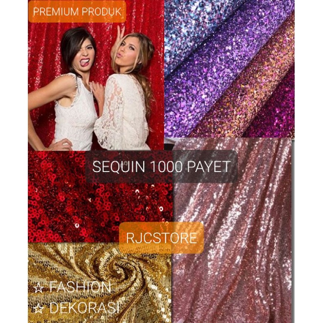 Jual Kain sequin 1000 payet Fashion & Dekorasi premium sequin | Shopee ...