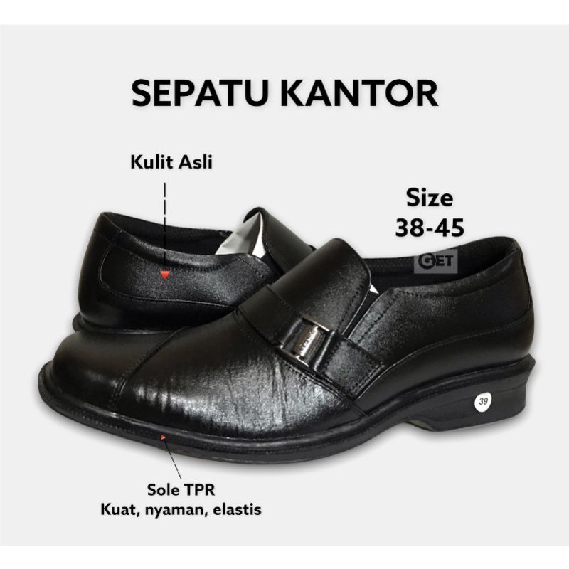 Jual Sepatu Kantor Kulit Asli Sepatu Pria Sepatu Formal Sepatu Kerja ...