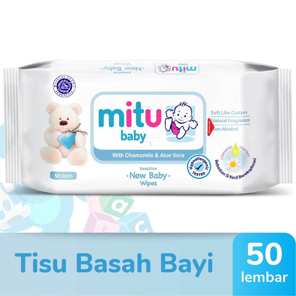 Jual MituBaby Sensitive Tisu Basah Bayi 50sheet | Shopee Indonesia
