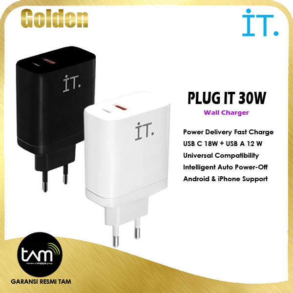 Jual IT. Plug IT 30 wattt 30w Charge Adapter Garansi Resmi TAM | Shopee ...