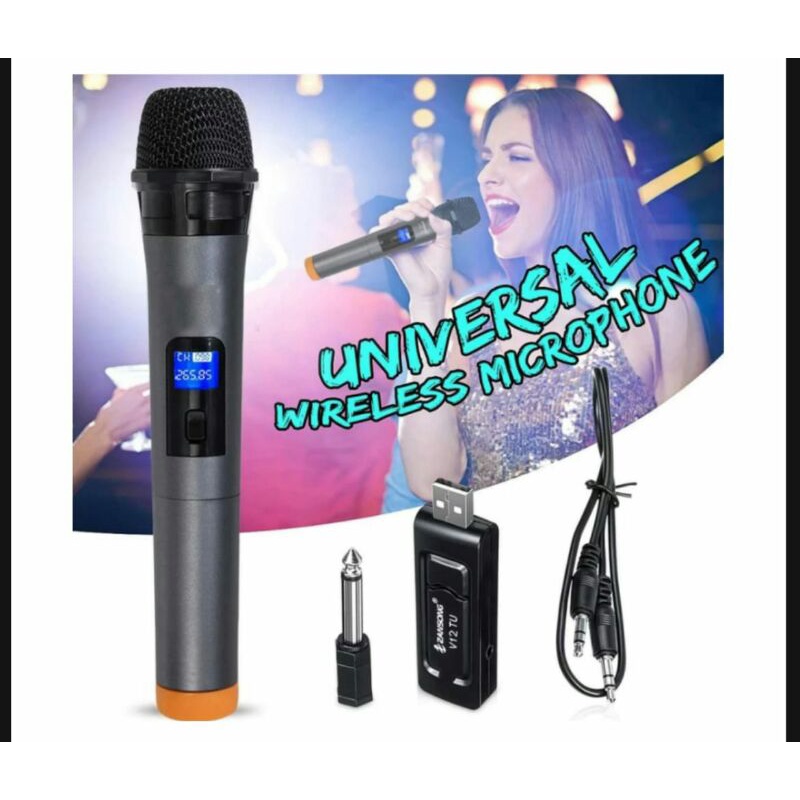 Jual uhf wireless profesional usb mikrofon mic pegang karaoke amplifier ...