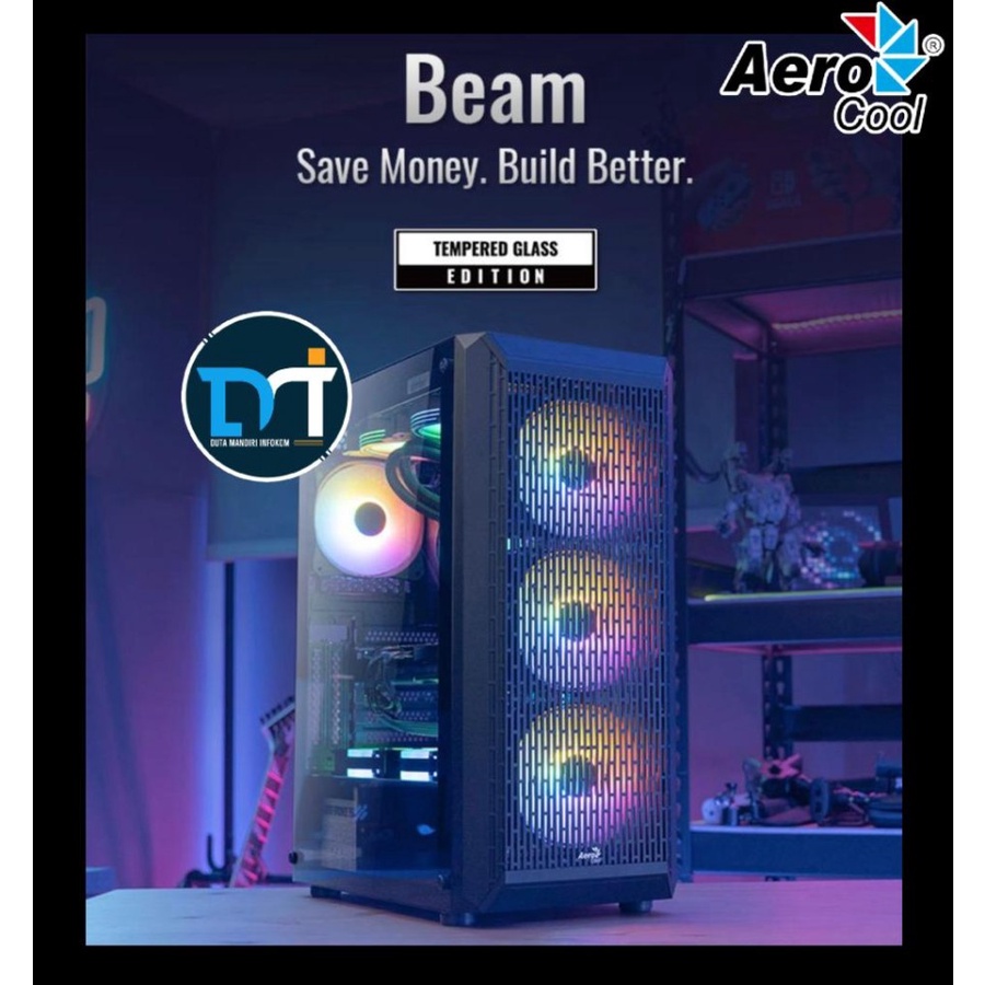 Jual Aerocool Beam - Tempered Glass Mid-Tower ATX Gaming Case | Shopee ...
