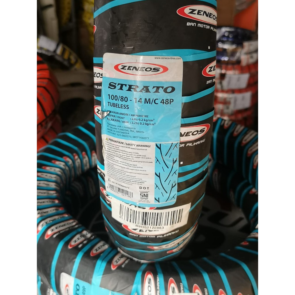 Jual ( RING 14 ) Ban Motor Zeneos 100 / 80 - 14 Strato Matic Mio Beat ...