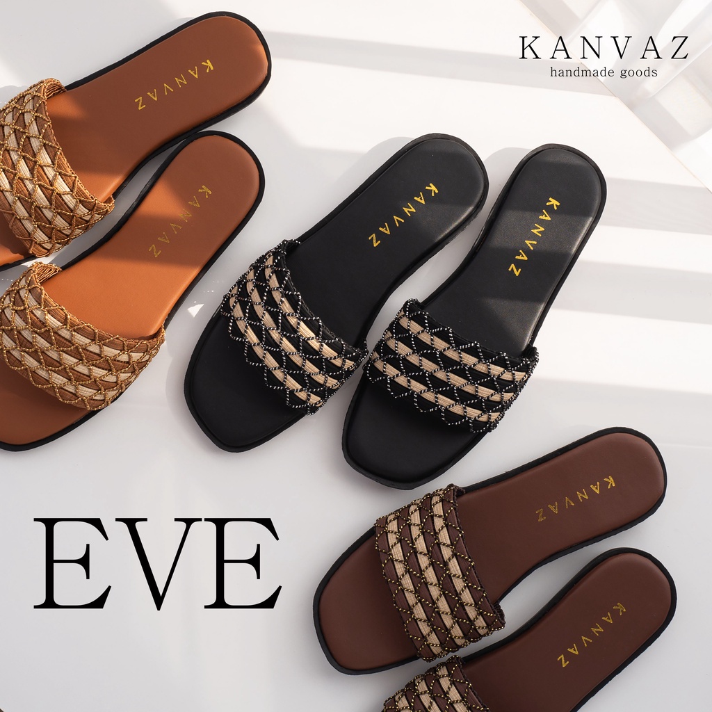 Jual KANVAZ - EVE | SANDAL TEPLEK RAJUT WANITA - SANDAL TEPLEK WANITA ...