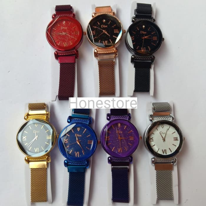 Jual Jam Tangan Wanita Magnet Diora Type Angka Romawi Kaca Segi Lima ...