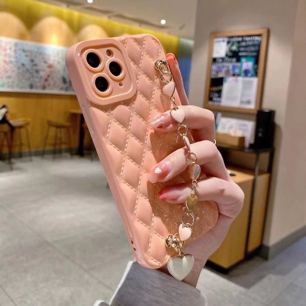 Jual Diamond + Rantai Love Lilac Peach color Case for Samsung A02 M02 ...