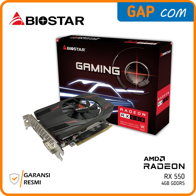 Jual VGA Biostar AMD Radeon RX 550 4GB GDDR5 128Bit - VGA RX550 ...
