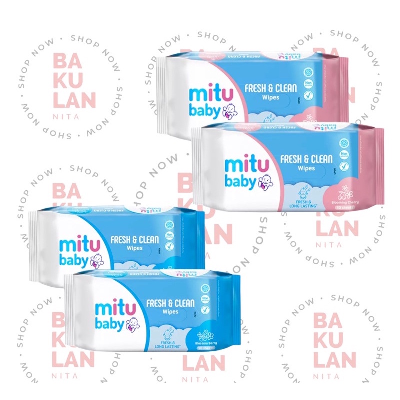 Jual Mitu Baby Wipes | Tisu Basah Mitu Baby isi 50+50 | Shopee Indonesia