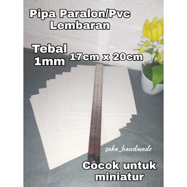 Jual PIPA PARALON/PVC LEMBARAN(untuk bahan miniatur)ukuran 17cm x 20cm ...