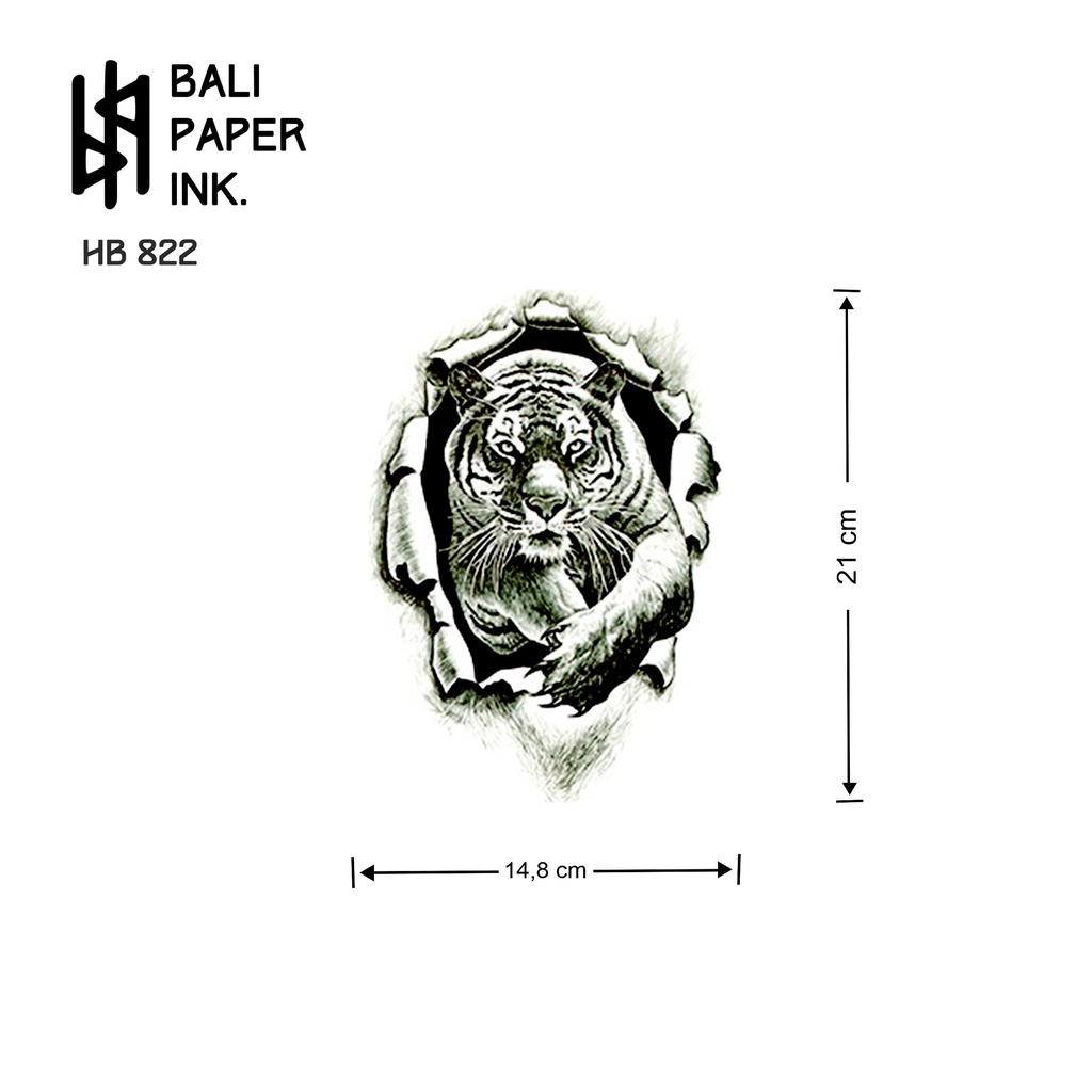Jual Tato Singa Harimau Macan HB822 - Basic Temporary Tattoo - By Bali ...
