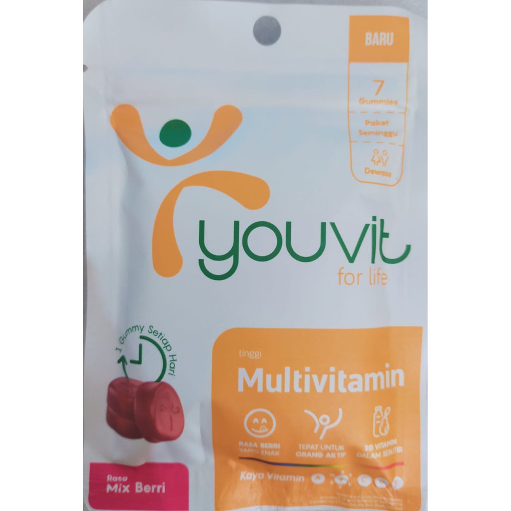 Jual Youvit Multivitamin Gummy Dewasa Mix Berry isi 7 pc | Shopee Indonesia