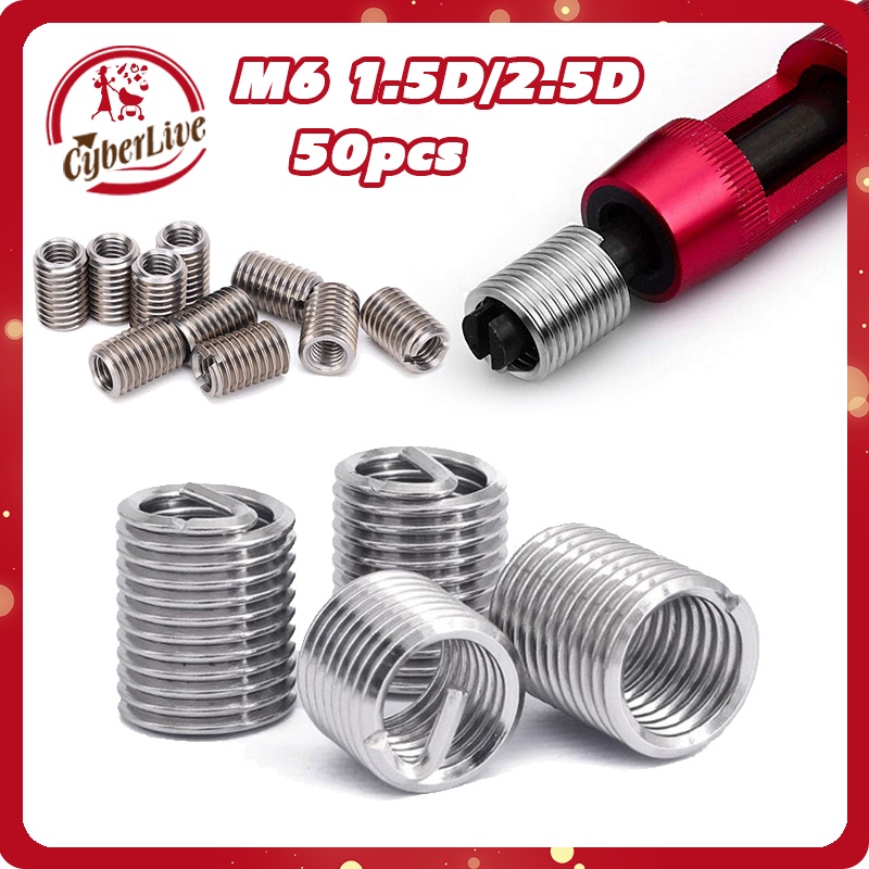 Jual 50pcs Thread Repair Insert Kit M6 Recoil Baut Stainless Steel ...