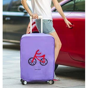 Jual COVER / PELINDUNG KOPER KAIN MOTIF SEPEDA (26 INCI) | Shopee Indonesia