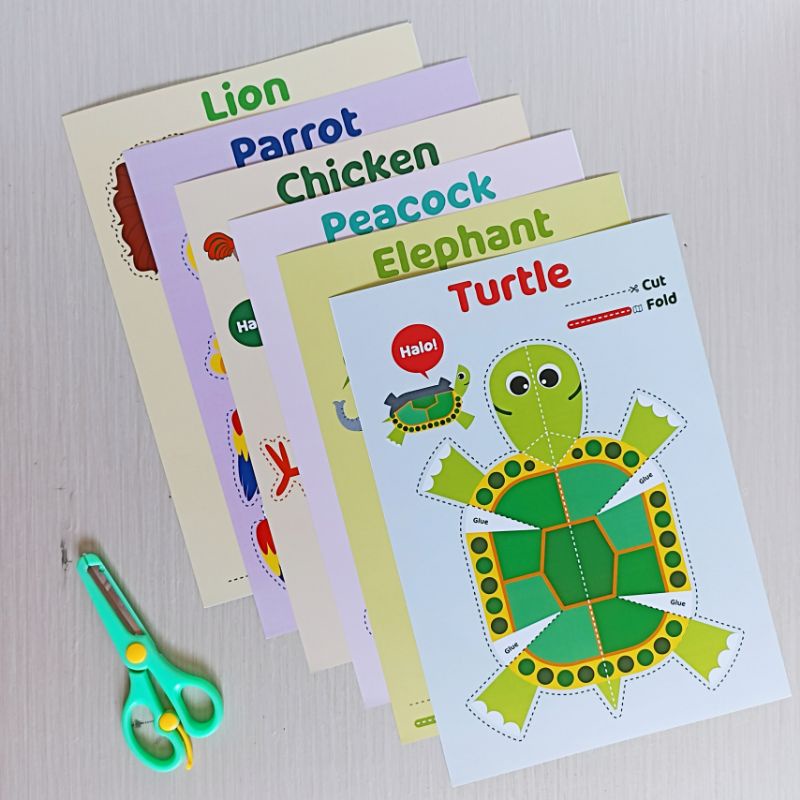 Jual Animal Paper Craft 3D / Aktivitas menggunting hewan / DIY PAPER ...