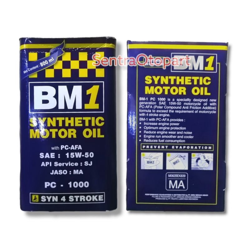 Jual Oli bm1 synthetic motor oil ma pc 1000 sae 15w50 15w 50 800 ml ...