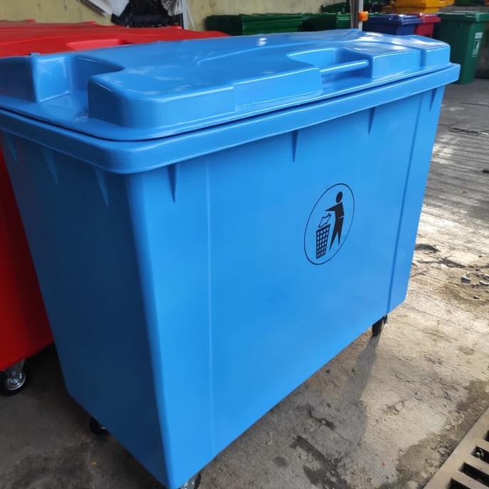 Jual TEMPAT / BAK SAMPAH FIBER BESAR + RODA , UKURAN 660 LITER | Shopee Indonesia