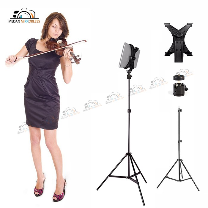 Jual Tablet IPAD Holder Mount Universal with Tripod Stand Set | Shopee ...