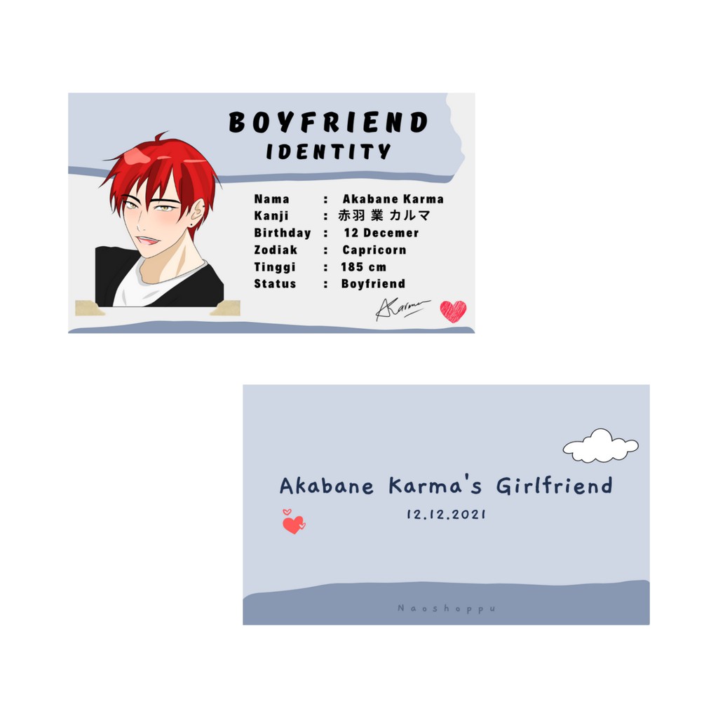 Jual AKABANE KARMA BOYFRIEND IDENTITY CARD | Shopee Indonesia