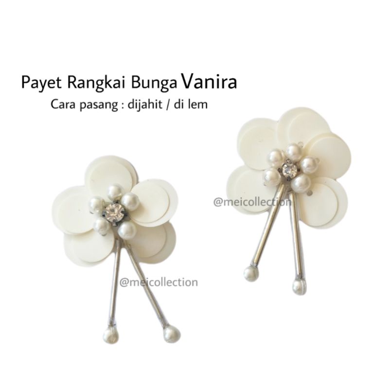Jual payet rangkai bunga VANIRA APB light pink doff 3cm 4cm kebaya gaun ...