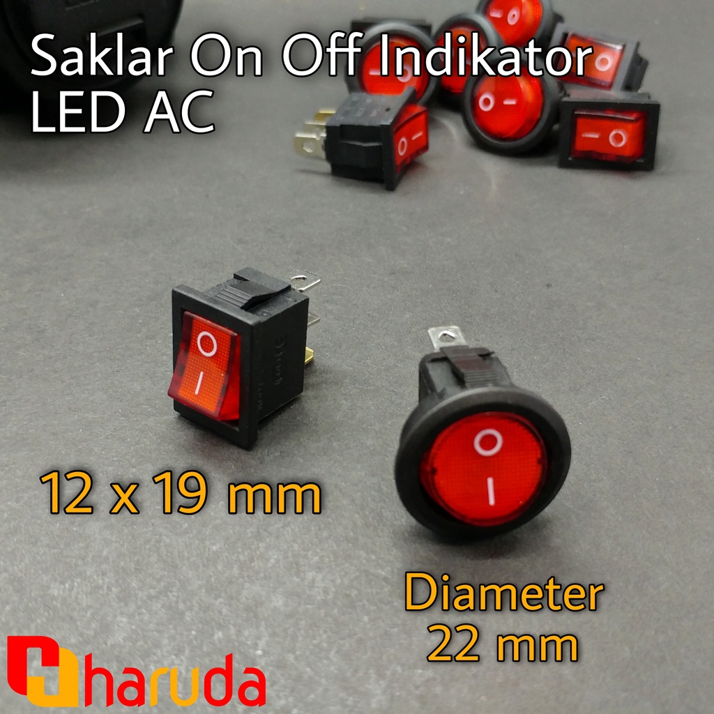 Jual Saklar Tombol ON OFF 3 Pin Indikator LED 250VaC 6A | Shopee Indonesia