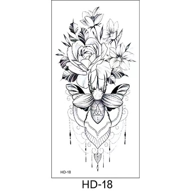 Jual 1 Lembar Temporary Tattoo Sticker Motif Bunga Fresh Waterproof ...