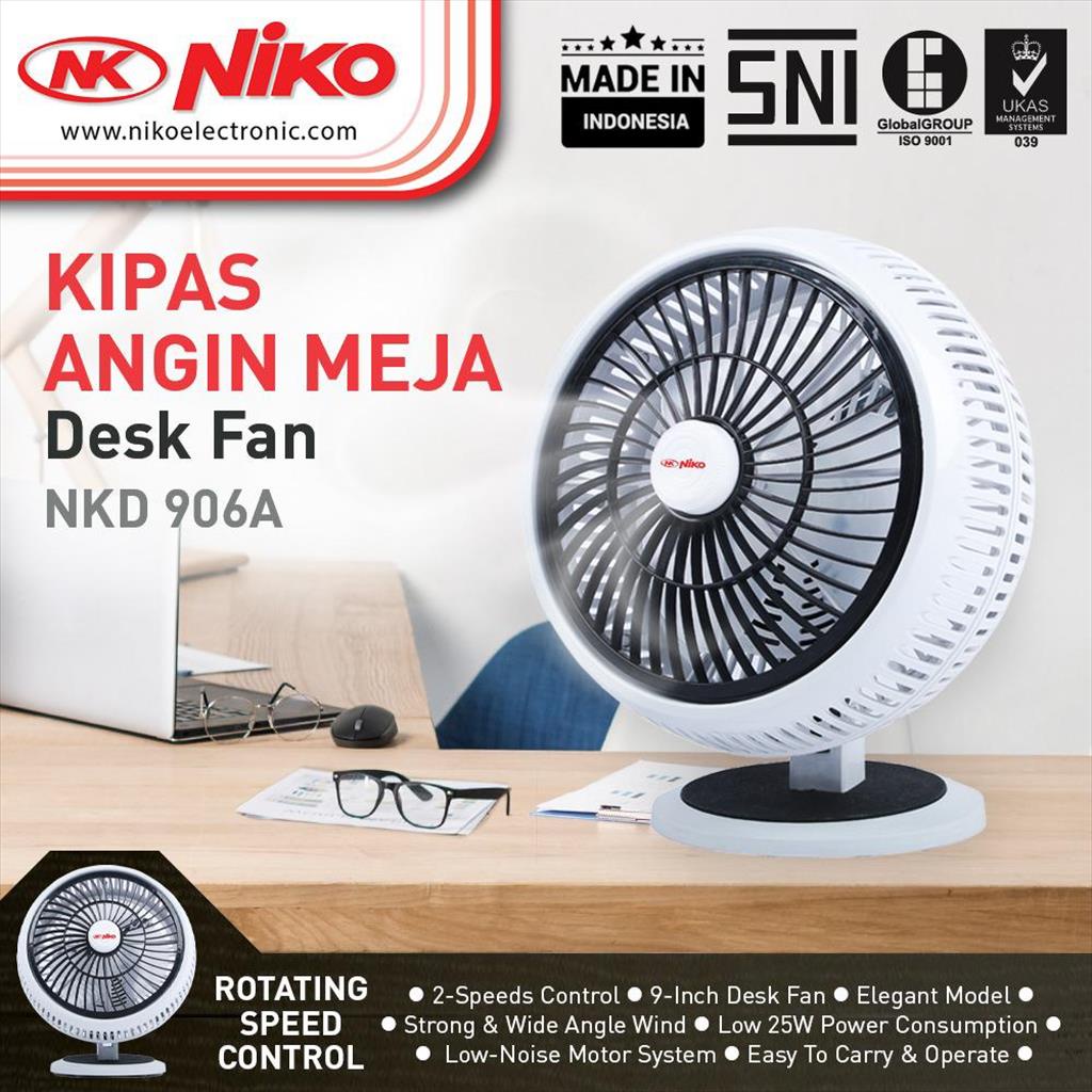 Jual Desk Fan - Kipas Angin Meja Niko 9 Inch NK-906A / NK 906 A ...