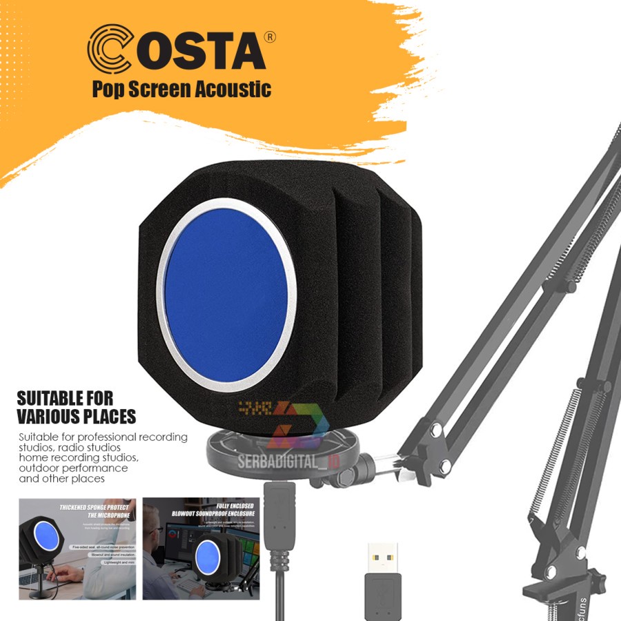 Jual Pop Filter Microphone Acoustic Filter Busah Peredam Angin Studio ...