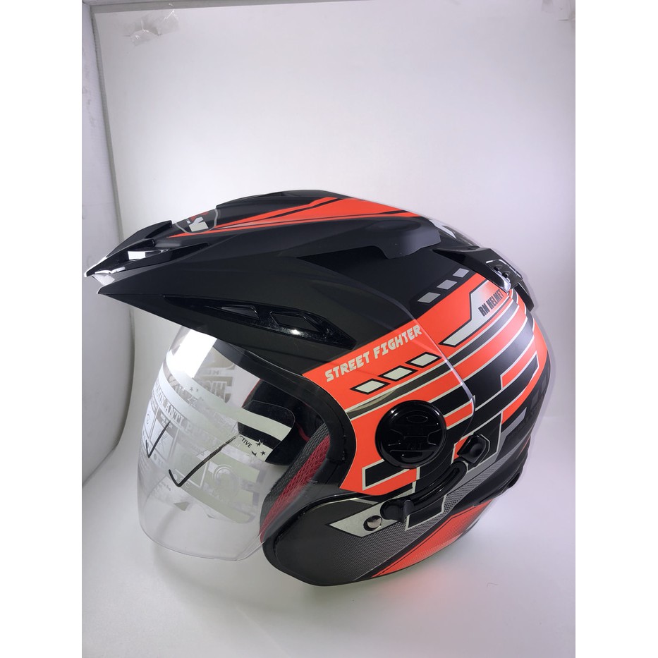 Jual Helm RN 2 visor corak / 2 visor motif gp hitam/oren Ori | Shopee ...