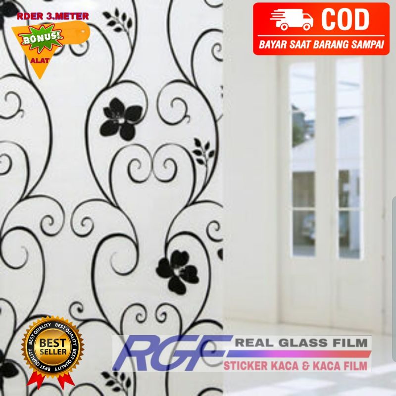 Jual STICKER KACA RUMAH MOTIF BATIK HITAM STIKER KACA JENDELA RUMAH ...