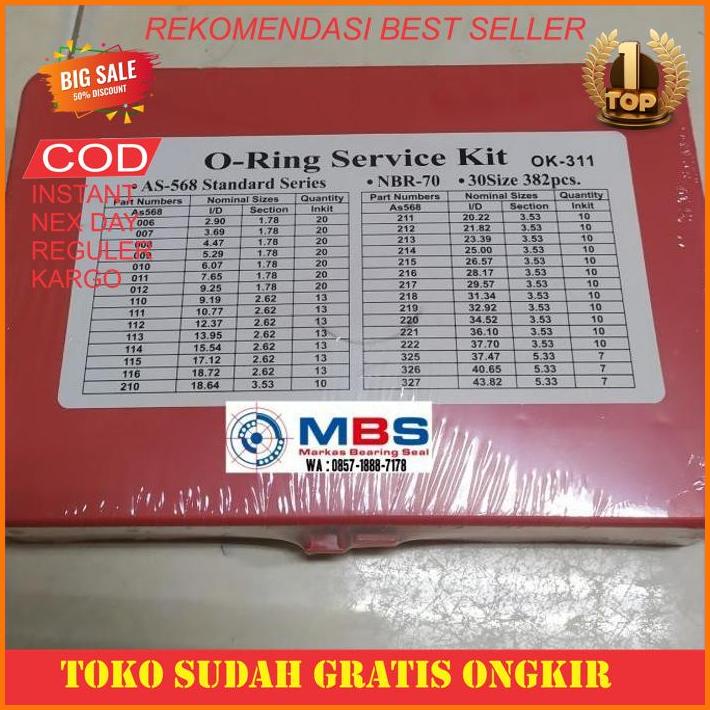 Jual Sparepart Mobil Oring Kit Nbr 70 Ukuran Inchi Ok 311 Set Box O ...
