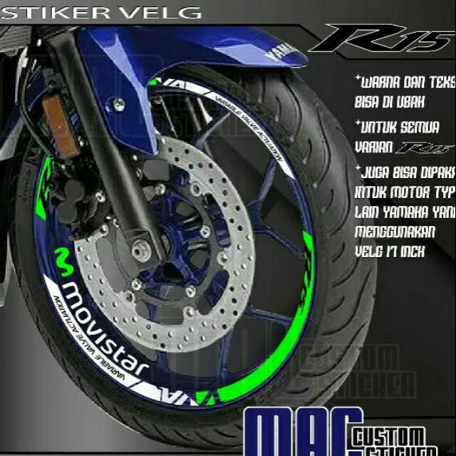 Jual Sticker stiker velg atau list velg - R15 - Movistar | Shopee Indonesia