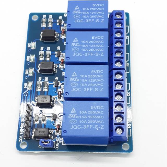 Jual Relay Module 4 Channel dgn Optocoupler u/ Arduino, Raspberry, dll ...