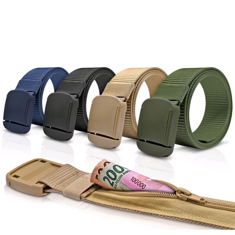 Jual IKAT PINGGANG KANVAS NYLON RESLETING PENYIMPANAN UANG/IKAT ...