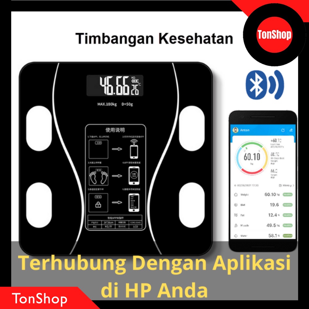 Jual Timbangan Badan Digital Body Fat Monitor with App Smart Weight ...