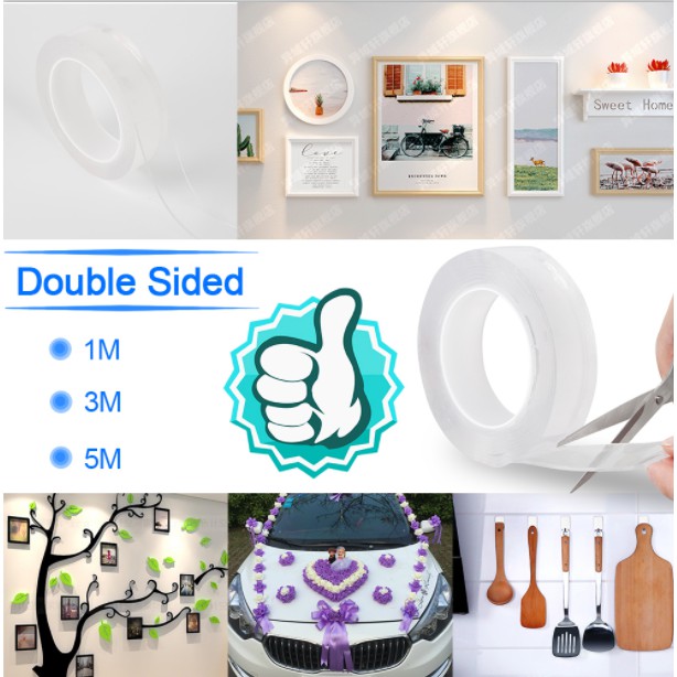 Jual Double Tape Perekat Akrilik foam Thickness: 1mm panjang 100cm ...