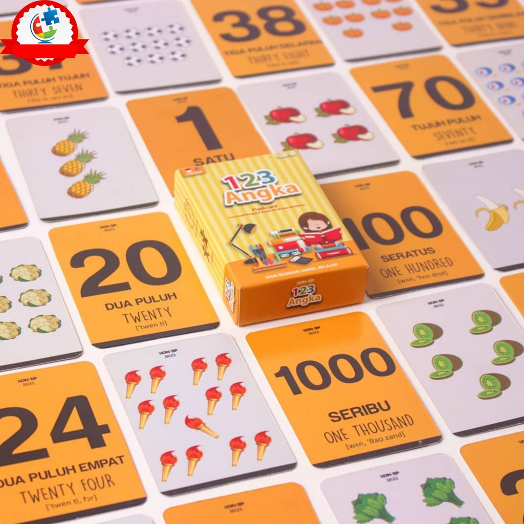 Jual Konsep Flashcard 123 Angka Satuan Puluhan Dan Ratusan Isi 48 Kartu ...