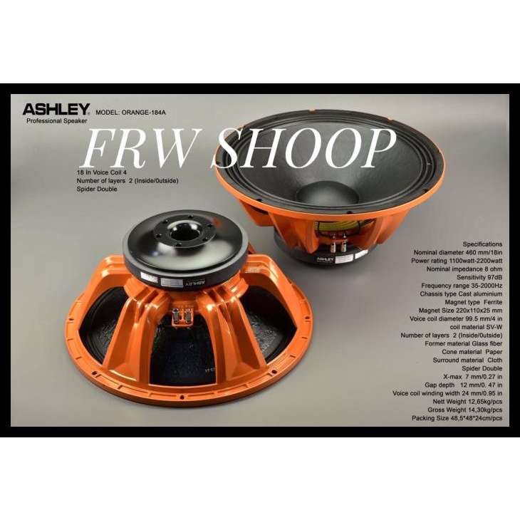 Jual Speaker Komponen Ashley Orange 184A / Ashley Orange 184 A Original ...