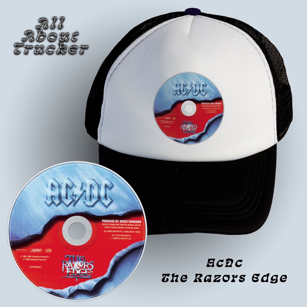 Jual Trucker Hat ACDC - The Razors Edge | CD Edition | Topi Jaring ACDC ...