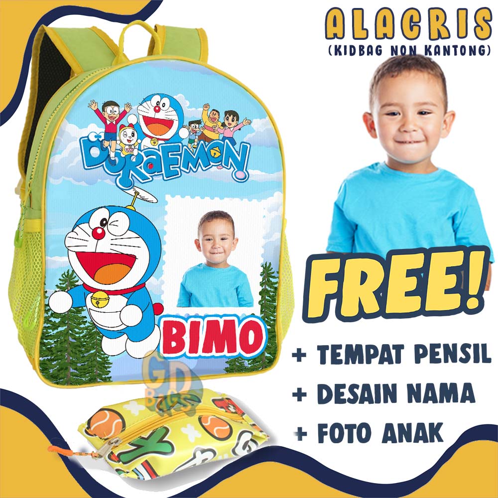 Jual Tas Anak Custom+Foto Doraemon / Tas Anak PAUD [Alacris] GDKids.id ...