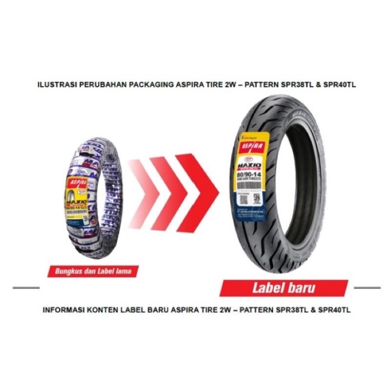 Jual ban motor Aspira Maxio SPR38 Ring 14 80/90 Tubeless | Shopee Indonesia