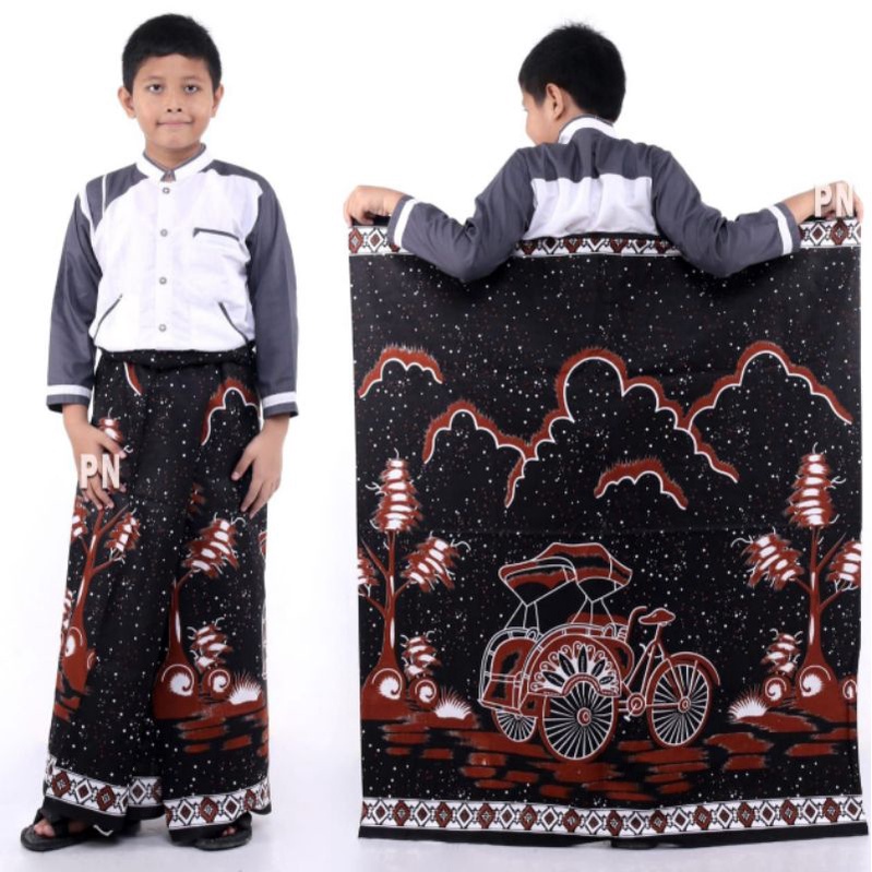 Jual Sarung Batik Anak Halus Motif Wayang Gunungan - Warna merah ...