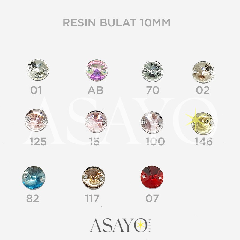 Jual Diamond Resin 10mm Bulat Diamond Jahit Banyak Warna Round ...