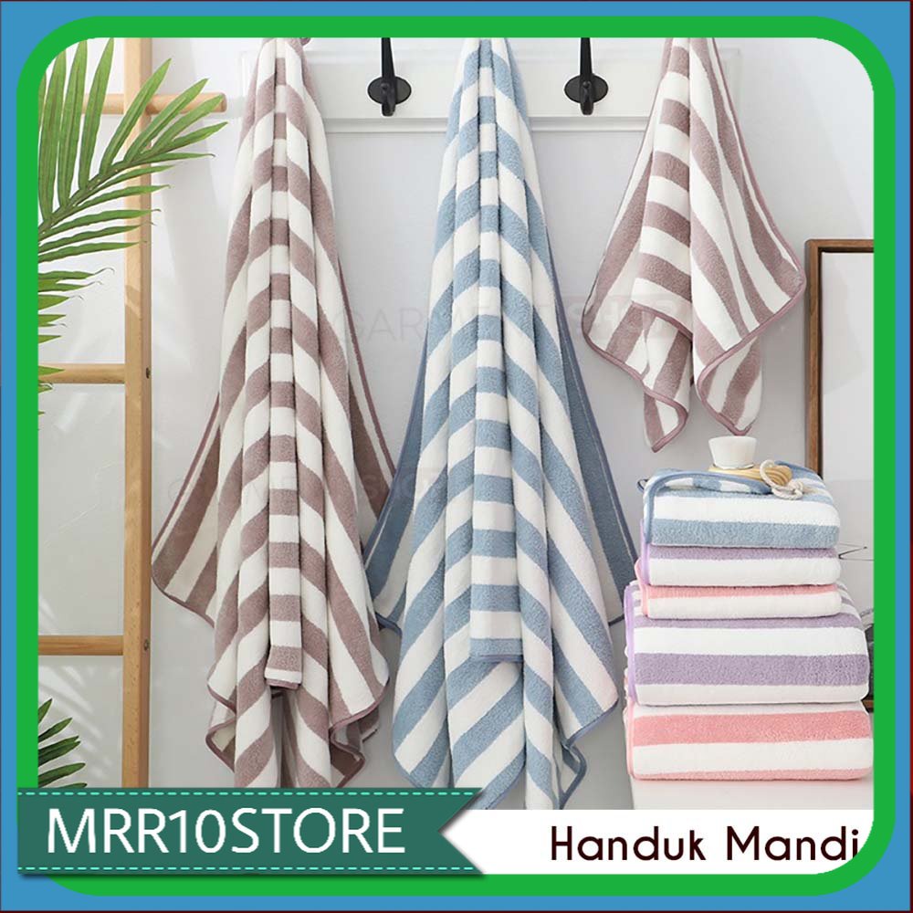 Jual Handuk Mandi Dewasa Microfiber Quick Dry Bulu Garis Lembut Premium ...