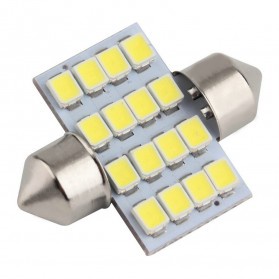 Jual Lukstar Lampu Interior Mobil LED Super White 31mm Festoon 16 SMD ...