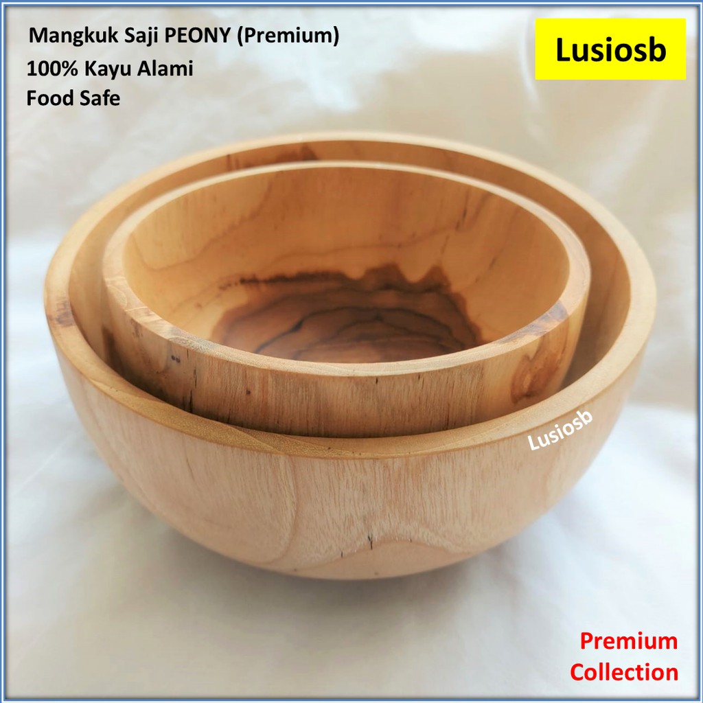 Jual Mangkuk Saji PEONY Kayu Jati / Mangkok Mie / Mangkok Nasi Goreng ...