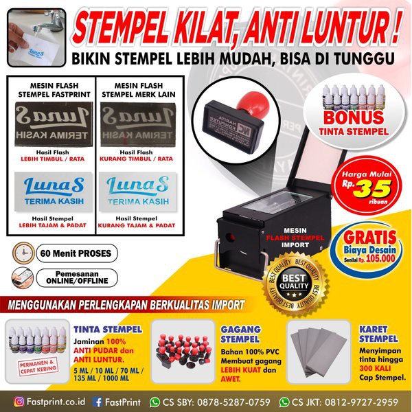 Jual Tinta Stempel Flash Kilat Warna Ungu Purple Stamp Ink 135ML ...